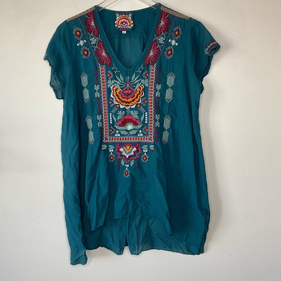 Johnny Was | Tops | Johnny Was Short Sleeve Embroidered Tunic Size Xl ...